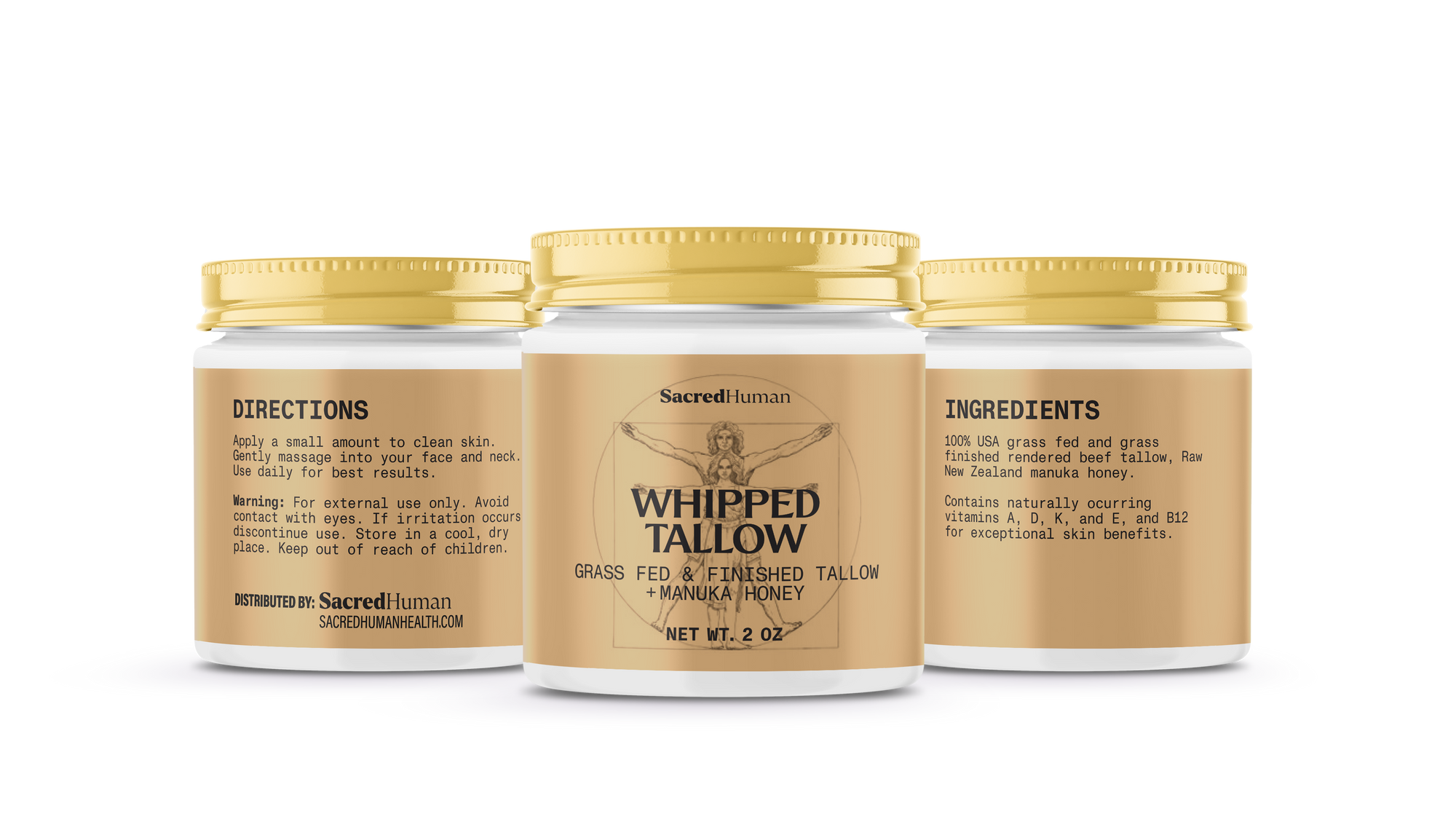 SacredHuman Whipped Tallow + Manuka Honey Moisturizer